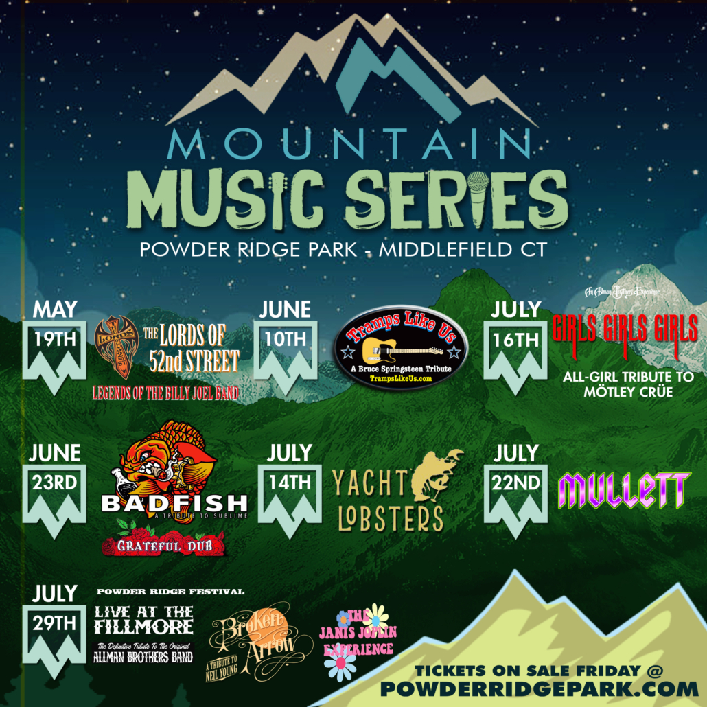 Live Music on select Saturday Nights at Powder Ridge - Fire at the Ridge